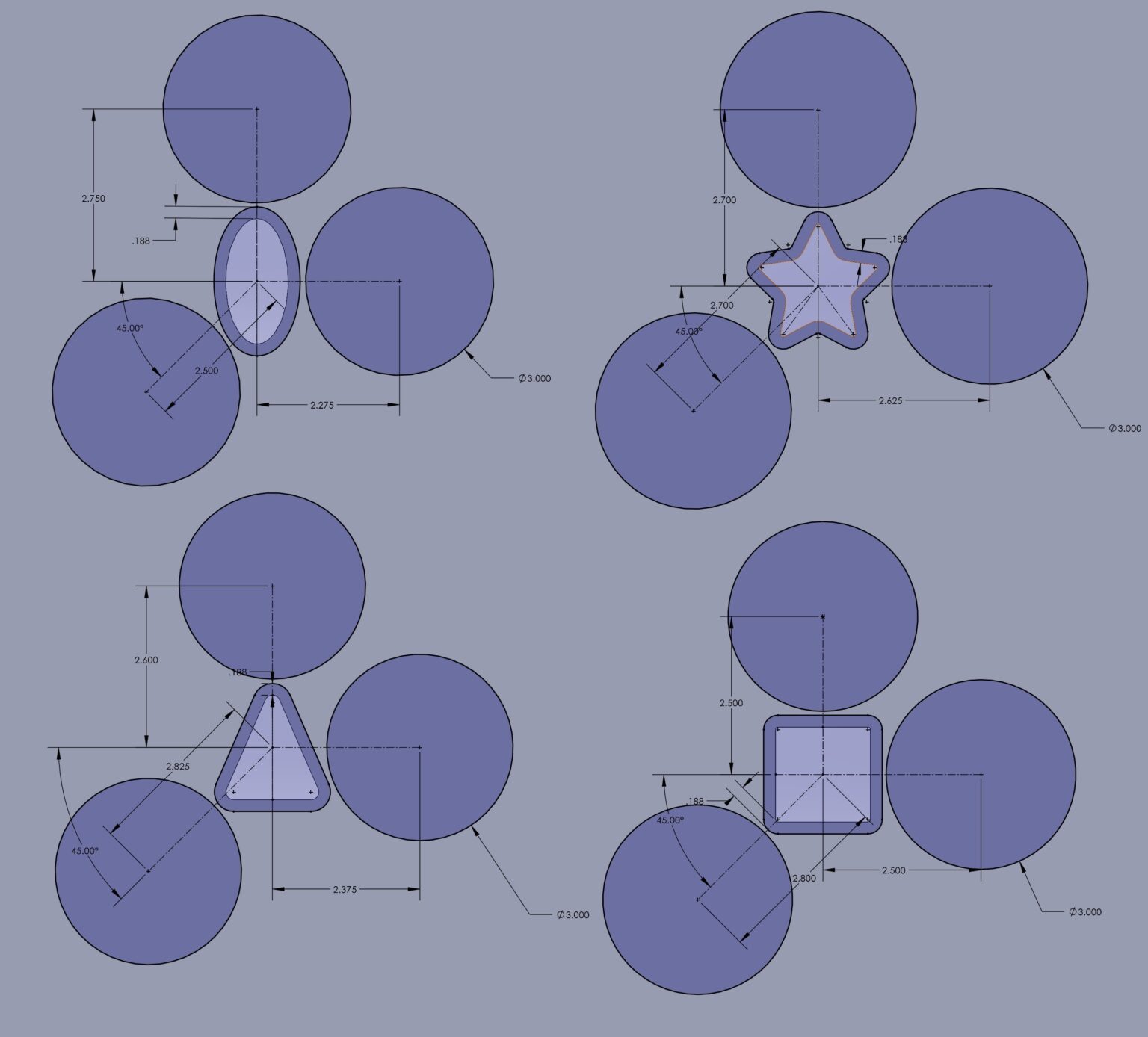 Shaped Dimple Die Bundle - Rogue Fabrication