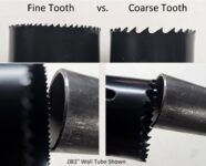 3 Inch Deep Fine Tooth Hole Saws - Rogue Fabrication